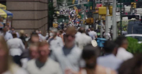 8K Crowd of people walking street commut... | Stock Video | Pond5