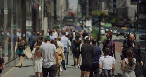 8K Crowd of people walking street commut... | Stock Video | Pond5