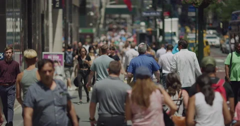 8K Crowd of people walking street commut... | Stock Video | Pond5