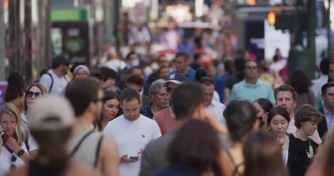 8K Crowd of people walking street commut... | Stock Video | Pond5