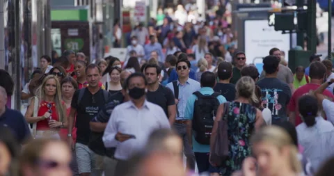8K Crowd of people walking street commut... | Stock Video | Pond5
