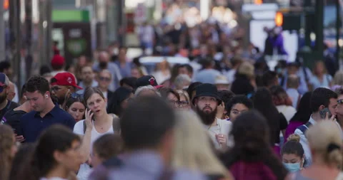 8K Crowd of people walking street commut... | Stock Video | Pond5