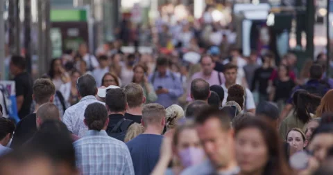 8K Crowd of people walking street commut... | Stock Video | Pond5