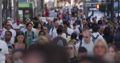 8K Crowd of people walking street commut... | Stock Video | Pond5
