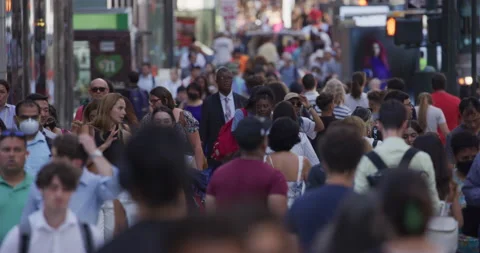 8K Crowd of people walking street commut... | Stock Video | Pond5