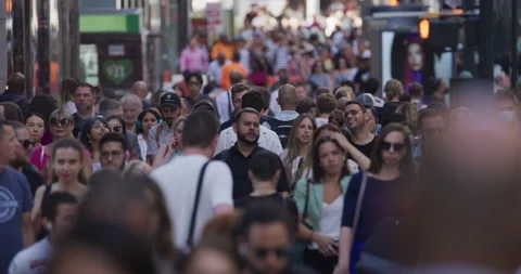 8K Crowd of people walking street commut... | Stock Video | Pond5