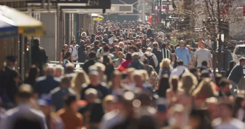 8k Crowd of people walking street in New... | Stock Video | Pond5