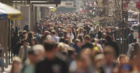8k Crowd of people walking street in New... | Stock Video | Pond5