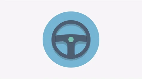 8K - Driving wheel icon symbol round log... | Stock Video | Pond5