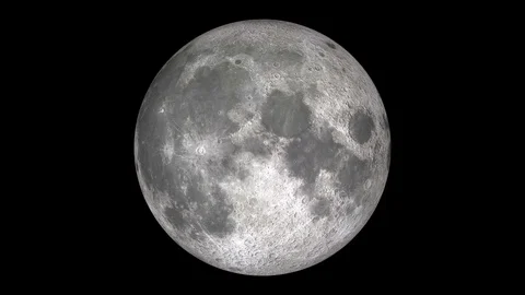 8k Full moon isolated on black backgroun... | Stock Video | Pond5