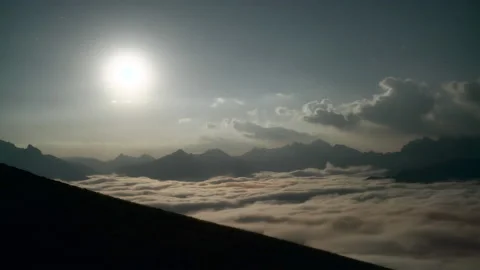 8K Full moon light above the clouds in t... | Stock Video | Pond5