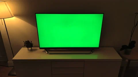 8K Green Screen Television In Home | Stock Video | Pond5