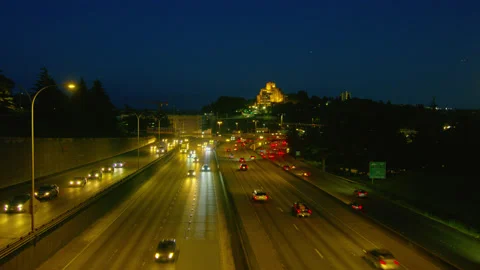 8K Seattle skyline at night night traffi... | Stock Video | Pond5
