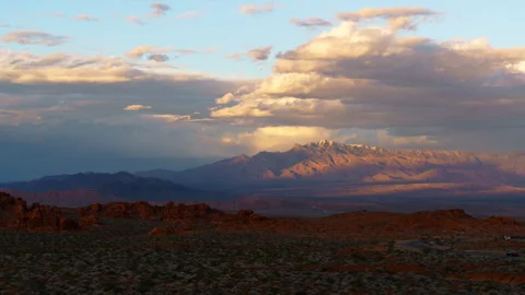 8K Time lapse of red rocks illuminated b... | Stock Video | Pond5