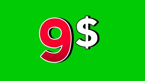 9 dollar price tag animation motion grap... | Stock Video | Pond5
