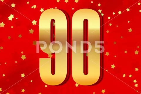 90 ninety Gold number count template poster. letter abstract: Graphic ...