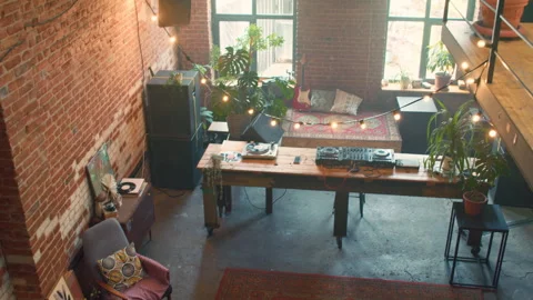 90s Loft Studio Interior | Stock Video | Pond5