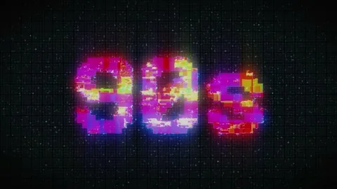 90s text with VHS glitch style | Stock Video | Pond5