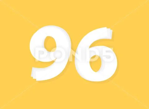 96 Number vector, modern layers design font. Eps10 illustration ...