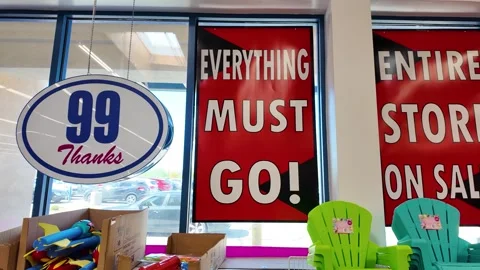 99 cents only stores. Every Must Go up t... | Stock Video | Pond5