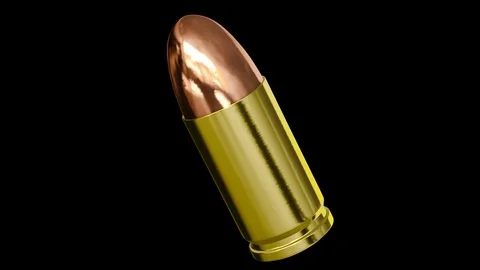 9mm bullet with looping rotation on a bl... | Stock Video | Pond5
