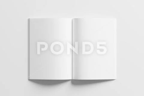 A4 A5 Magazine Brochure 3D Rendering White Blank Mockup ~ Clip Art #213556339