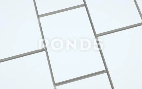 A4 Flyer / Letterhead Mock-Up - Multiple Stacks of Flyers. 3D ...