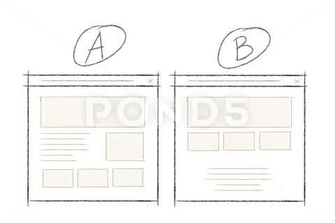 Ab testing user interface layout web design sketch hand drawn drawing ...