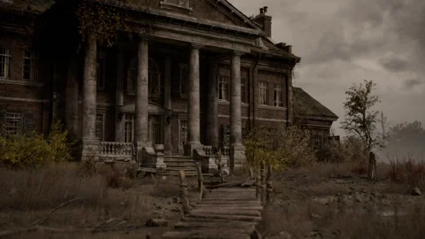 Abandoned mansion in a desolate landscap... | Stock Video | Pond5