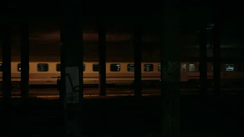 Abandoned railway / subway platform. Got... | Stock Video | Pond5