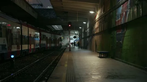 Abandoned railway / subway platform. Got... | Stock Video | Pond5