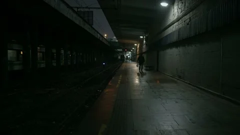 Abandoned railway / subway platform. Got... | Stock Video | Pond5