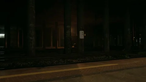 Abandoned railway / subway platform. Go... | Stock Video | Pond5