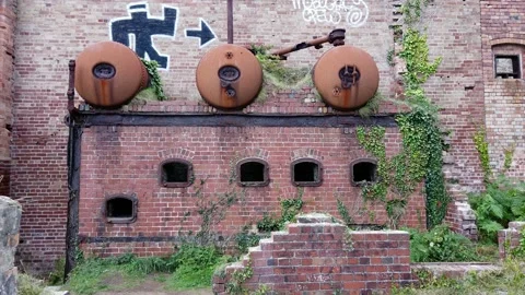 Abandoned rusty graffiti covered Porth W... | Stock Video | Pond5