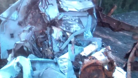 Abandoned, Rusty Metal Beam Wreckage, Cr... | Stock Video | Pond5