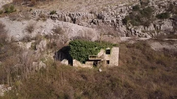 Abandoned Stone House With Tree In It La... | Stock Video | Pond5