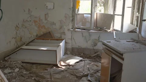 Abandoned trashed room in an apartment b... | Stock Video | Pond5