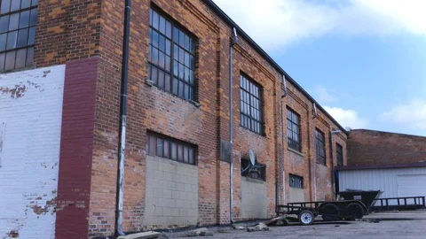 Abandoned Warehouse Side View 4K | Stock Video | Pond5