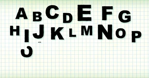 ABC alphabet big black for song grid dif... | Stock Video | Pond5