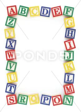 Abc alphabet block frame Stock Illustration ~ #13989868