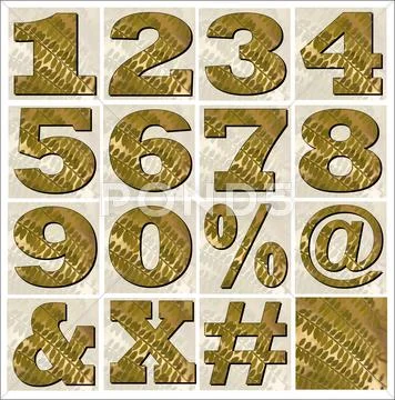 ABC Alphabet numbers lettering design set Illustration #57794520