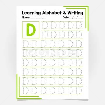 Abc Alphabet Tracing Practice. Letter D.Worksheet Educational Coloring ...