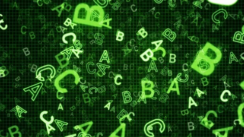 "ABC" on the grid.green[loop] | Stock Video | Pond5