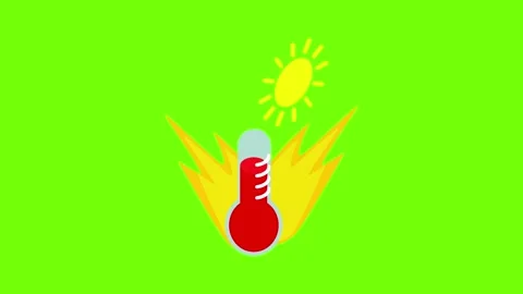 Abnormal heat icon animation | Stock Video | Pond5