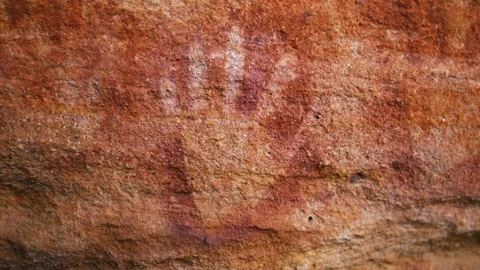 Aboriginal Rock Art (Single Handprint St... | Stock Video | Pond5