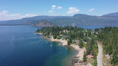Above Chase and Little Shuswap Lake: Aer... | Stock Video | Pond5
