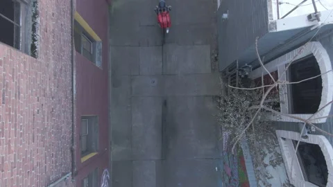 From Above View of Alley with Food Deliv... | Stock Video | Pond5