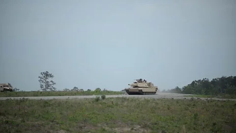Abrams Battle tank and Humvee personnel ... | Stock Video | Pond5