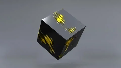 Abstract 3D animation of a black cube ro... | Stock Video | Pond5