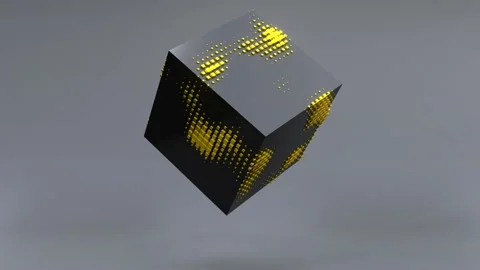 Abstract 3D animation of a black cube sl... | Stock Video | Pond5